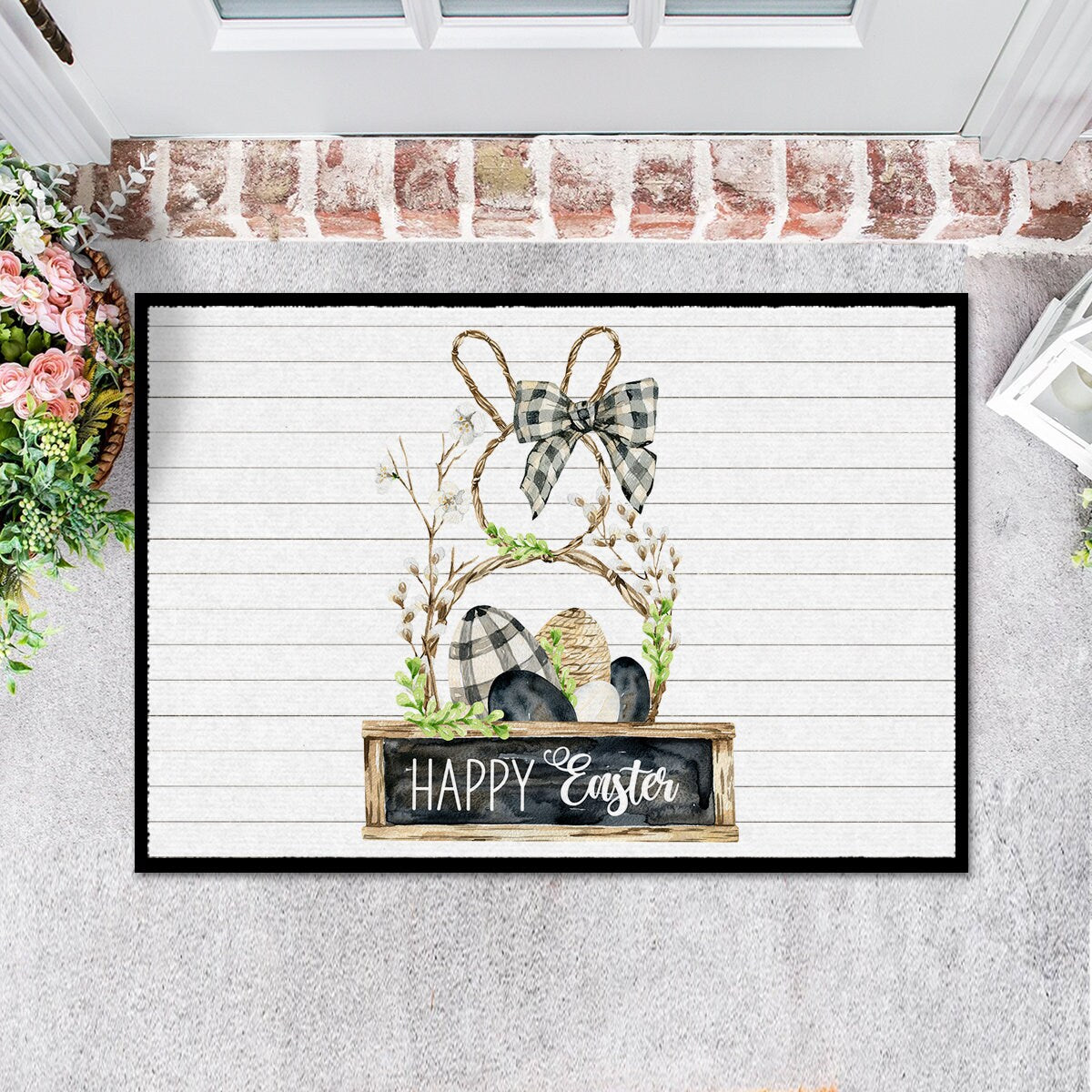 Easter Bunny Farmhouse Door Mat – BOUTIQUE MONOGRAM